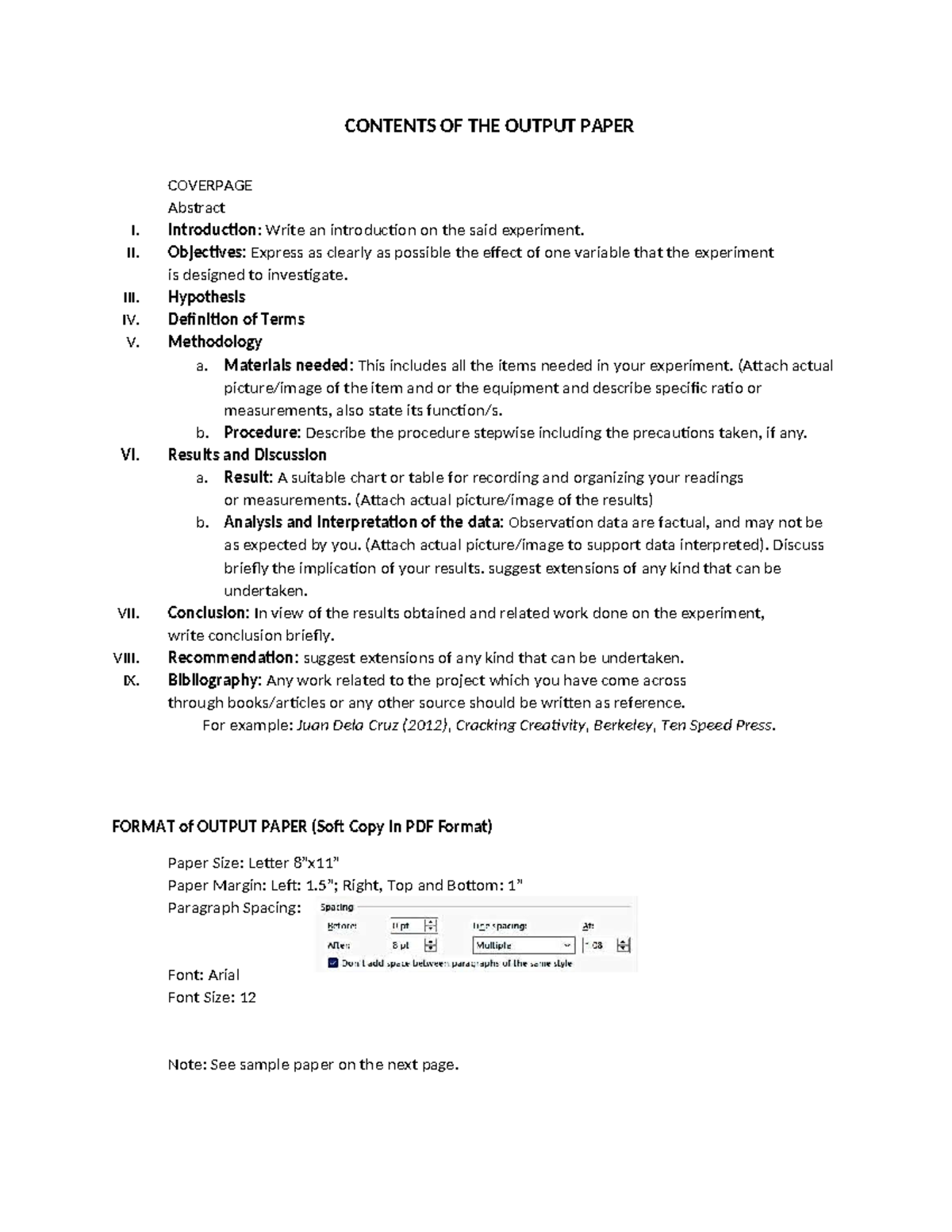 Electrophoresis-SIP- Format Paper Physics - CONTENTS OF THE OUTPUT ...