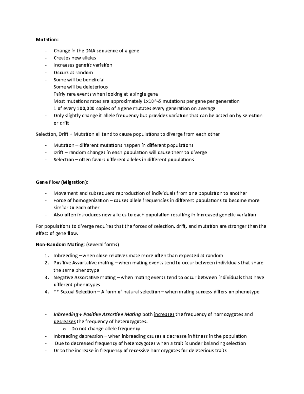 Gen Bio 2 Chapter 26+27 Exam1 notes - Mutation: - Change in the DNA ...