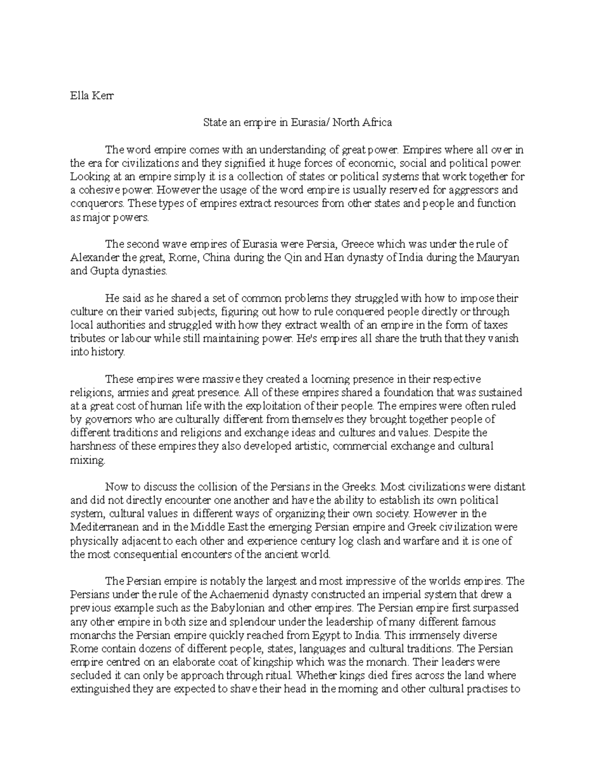 State an empire in Eurasia: North Africa - HIST 207B - SIU - Studocu