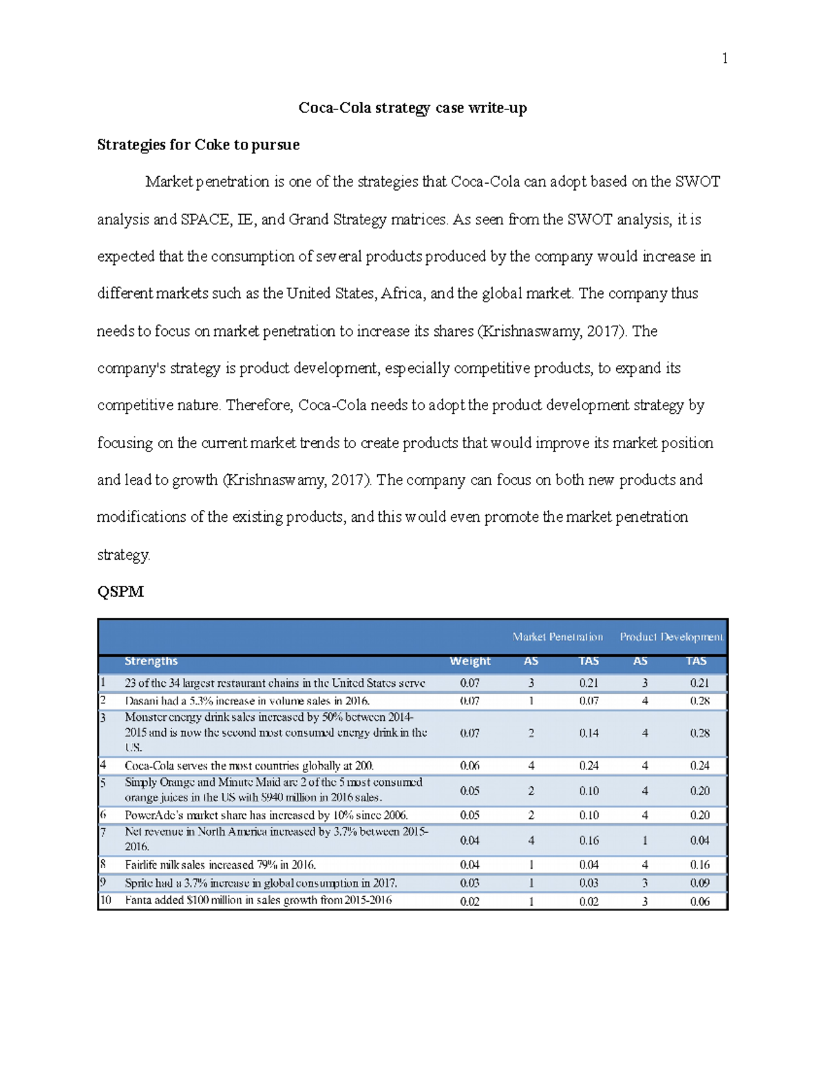 Coca Cola strategy - Coca-Cola strategy case write-up Strategies for ...