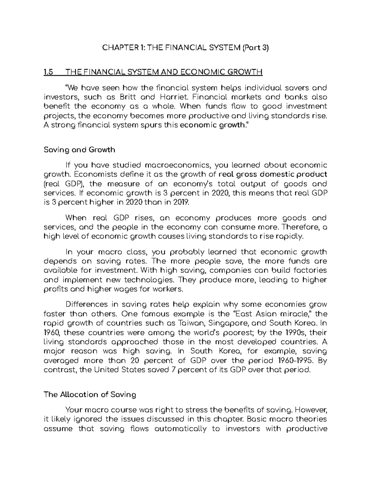 Chapter 1 The Financial System (Part 3) - CHAPTER 1: THE FINANCIAL ...