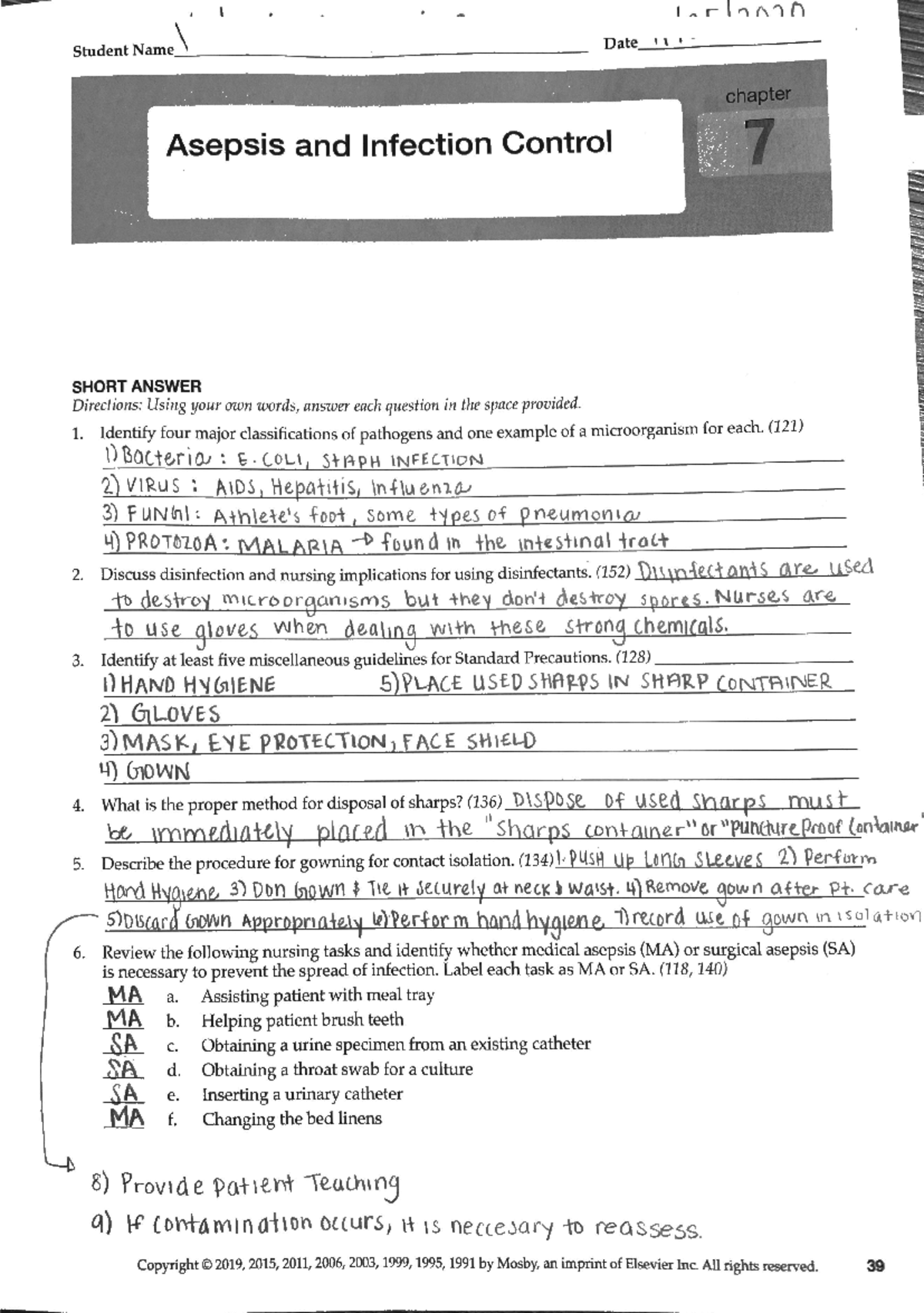 Asepsis AND Infection Control Study Guide - VN100 - ACC - Studocu