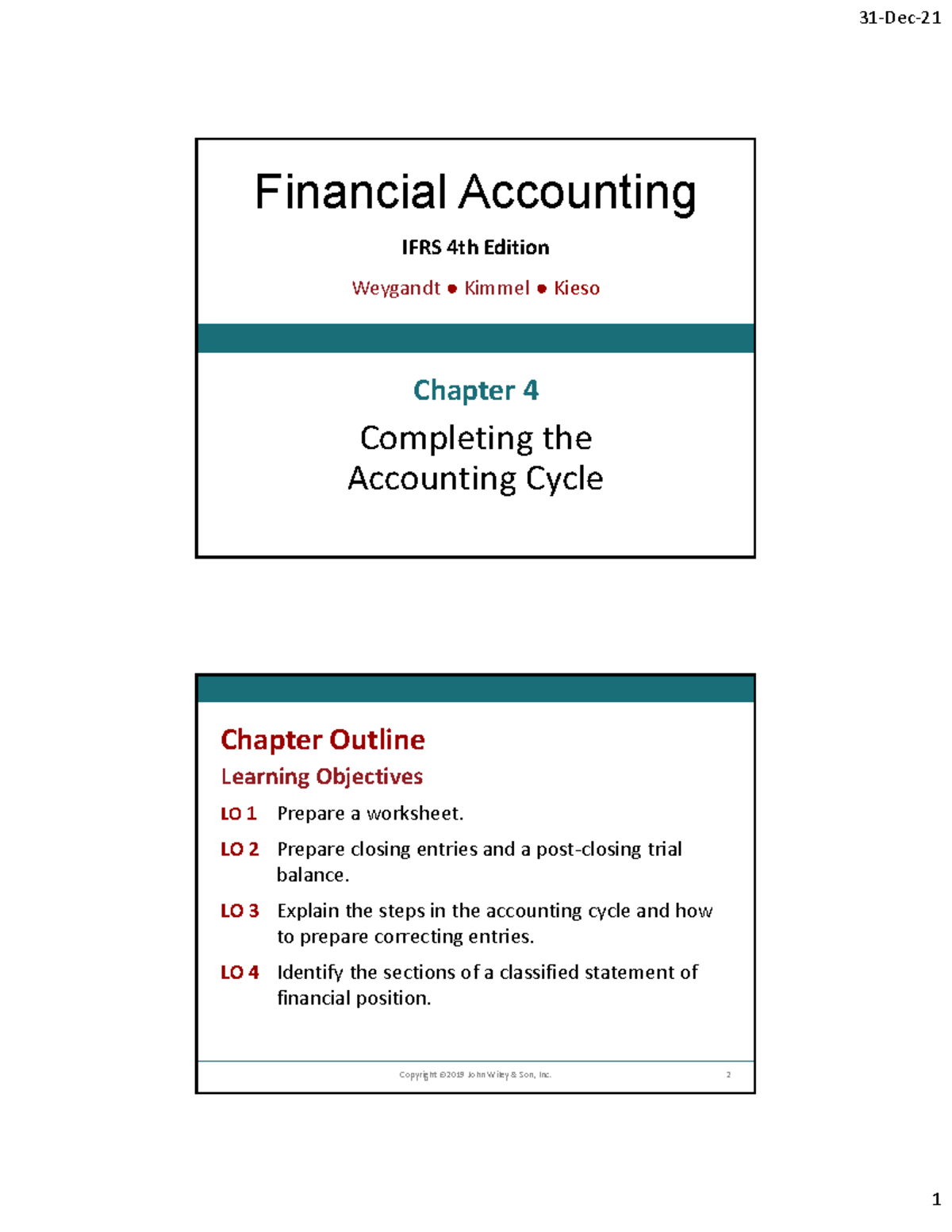Ch04 st - SLIDE - Financial Accounting IFRS 4th Edition Chapter 4 Completing the Accounting ...