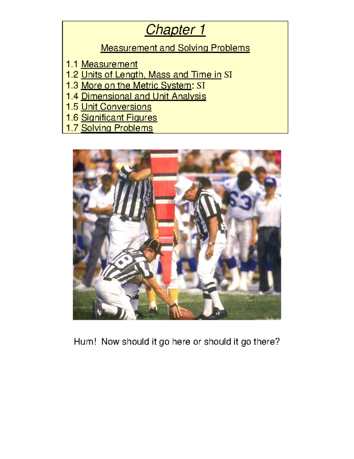 Chapter 1 Notes - Chapter 1 Measurement and Solving Problems 1 ...