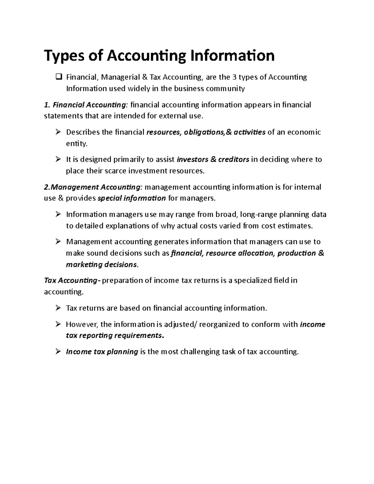 Accou.Ant - MBA - Types of Accounting Information Financial, Managerial ...