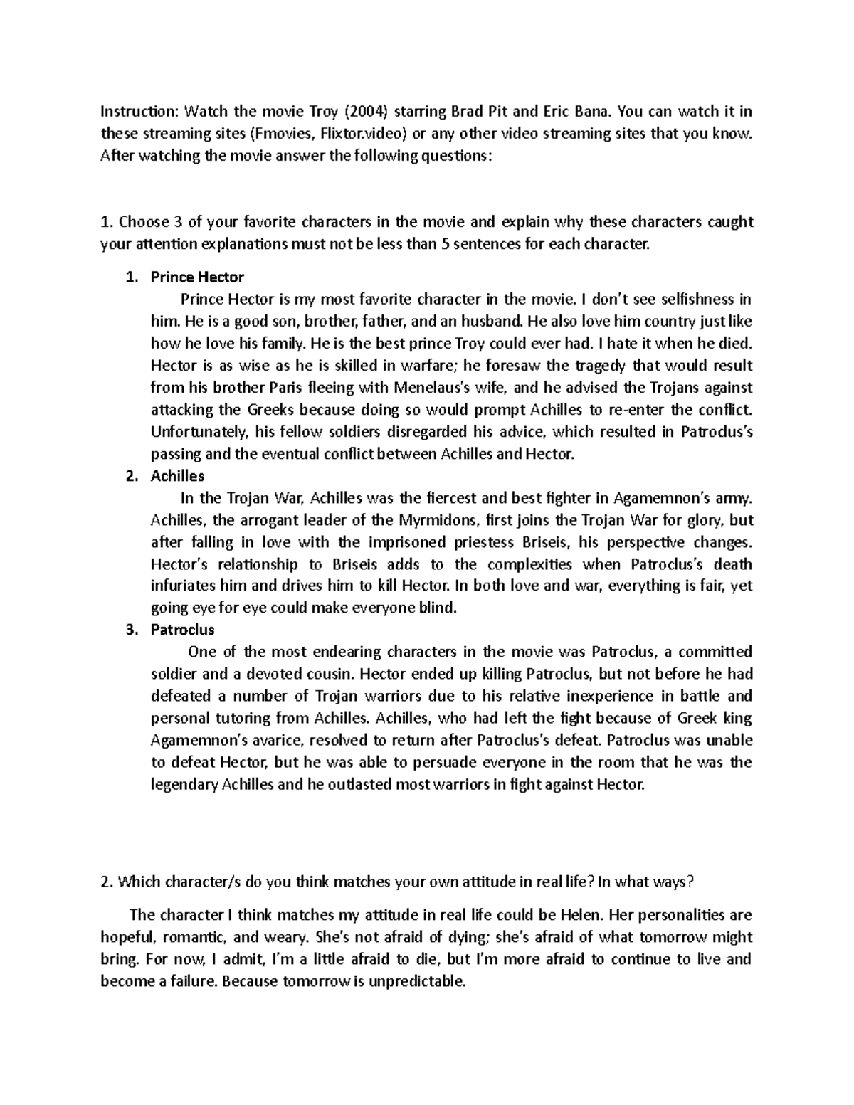 TROY 2004 Movie Review - Instruction: Watch the movie Troy (2004 ...