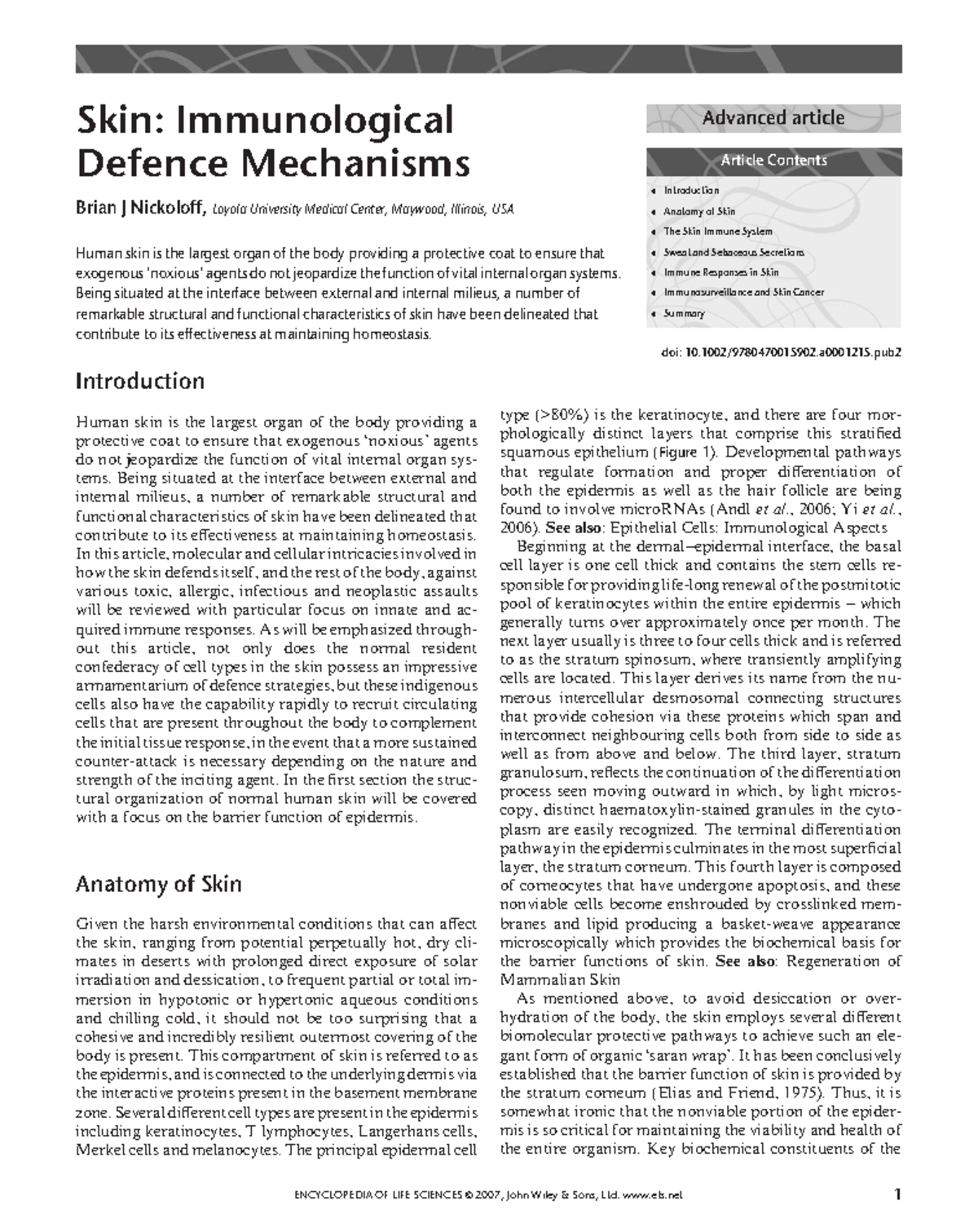 Skin inmunology - articulo sobre sistema tegumentario - Skin ...