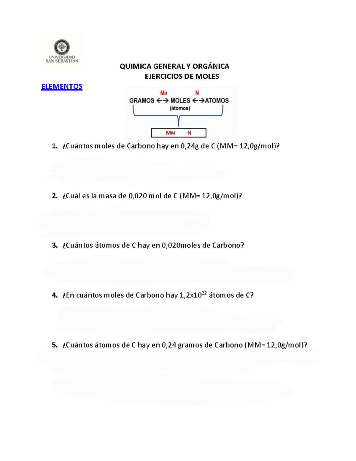 06. Ejemplos de Ejercicios de Moles - ####### QUIMICA GENERAL Y ...