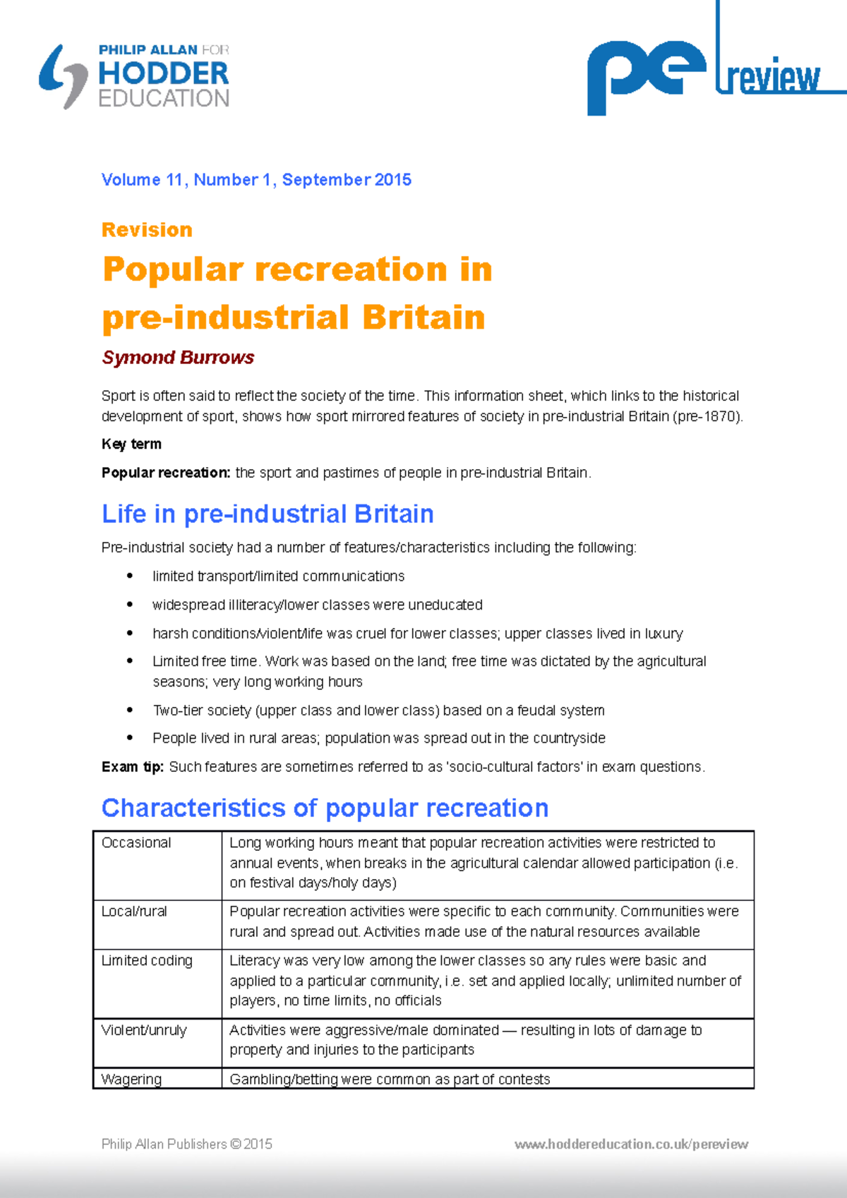 PEReview 11 1 popular recreation - Volume 11, Number 1, September 2015 ...