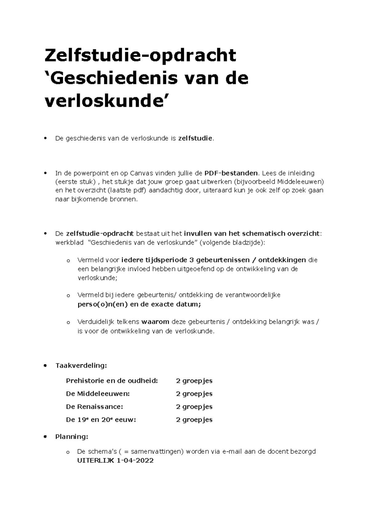 Zelfstudie-opdracht Geschiedenis van de verloskunde - Zelfstudie ...