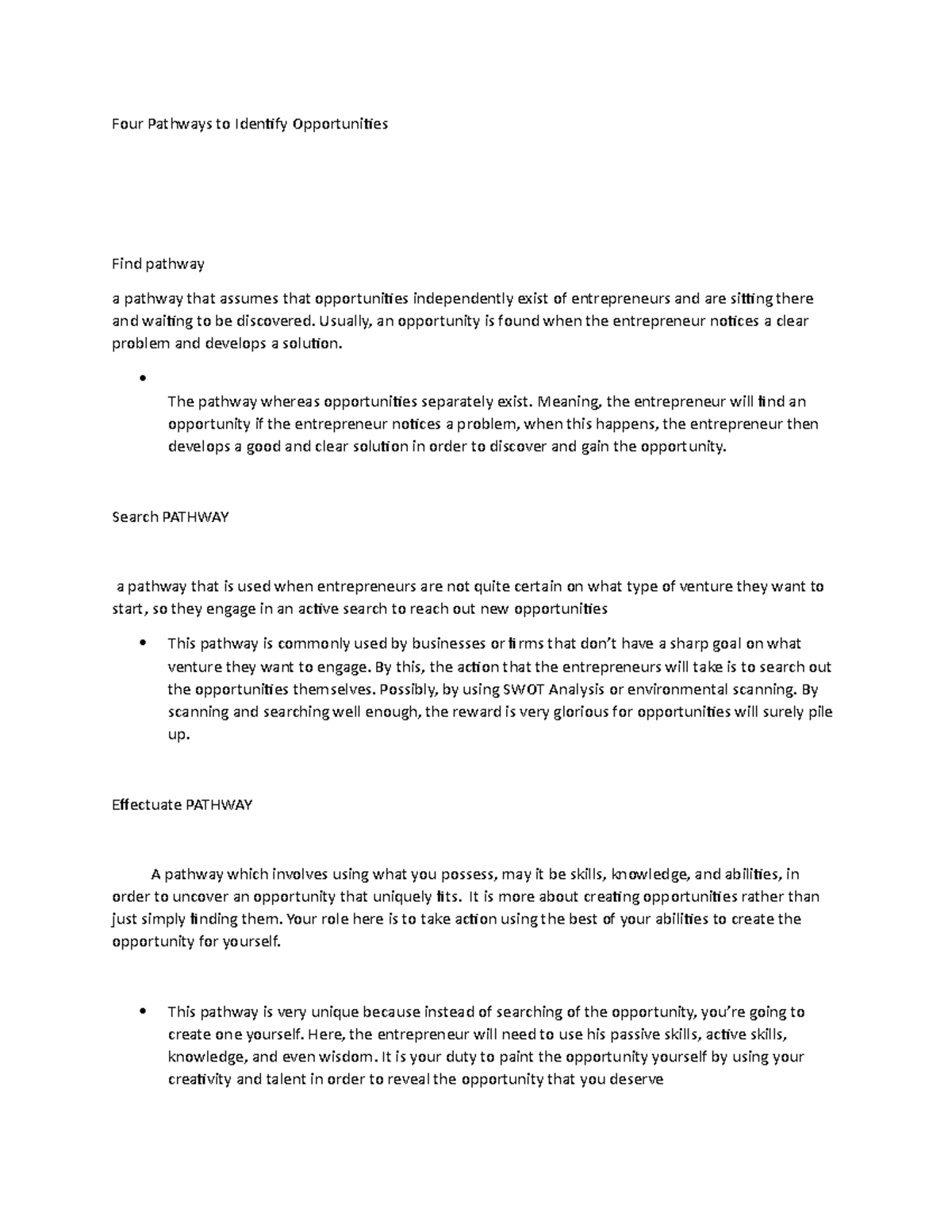 Topic 5 and 6 notes - aaaaaaaaaaaaaaaaaaaa - Four Pathways to Identify ...
