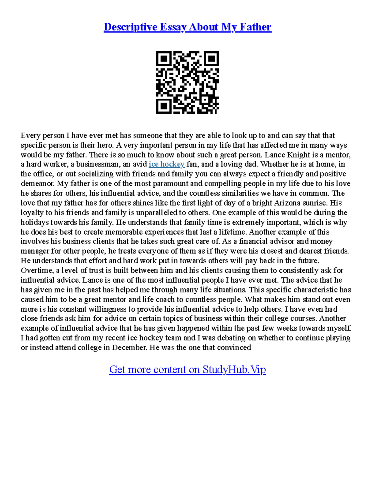 Essay My Father Descriptive Essay About My Father Every Person I Have