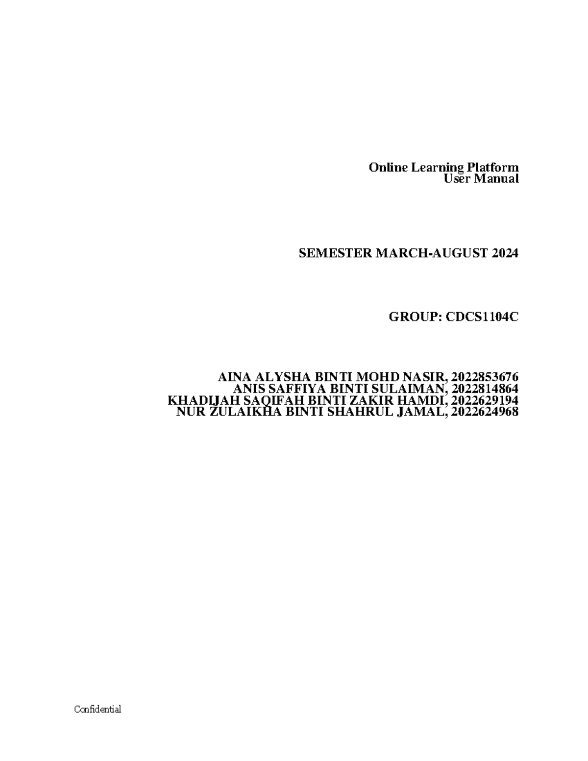 ISP250 USER Manual - Semester 4 - Confidential Online Learning Platform ...