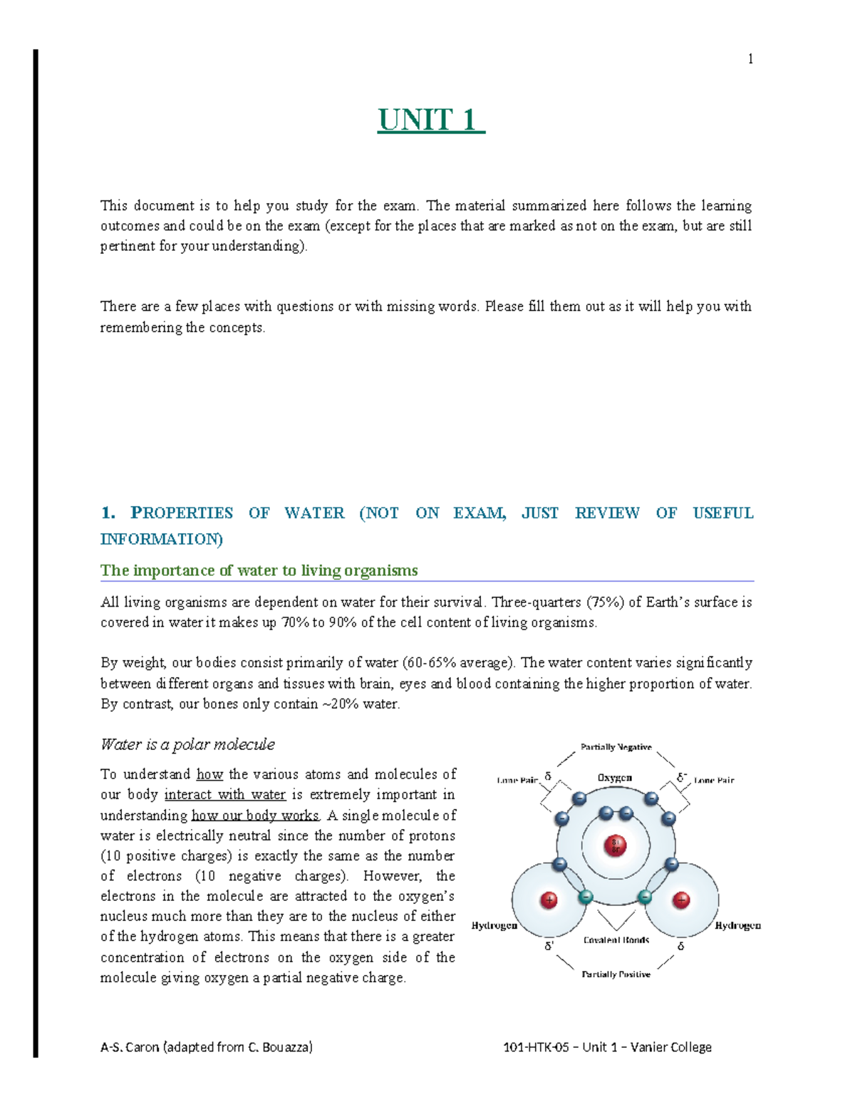 UNIT 1-Notes-Corrected - UNIT 1 This document is to help you study for ...