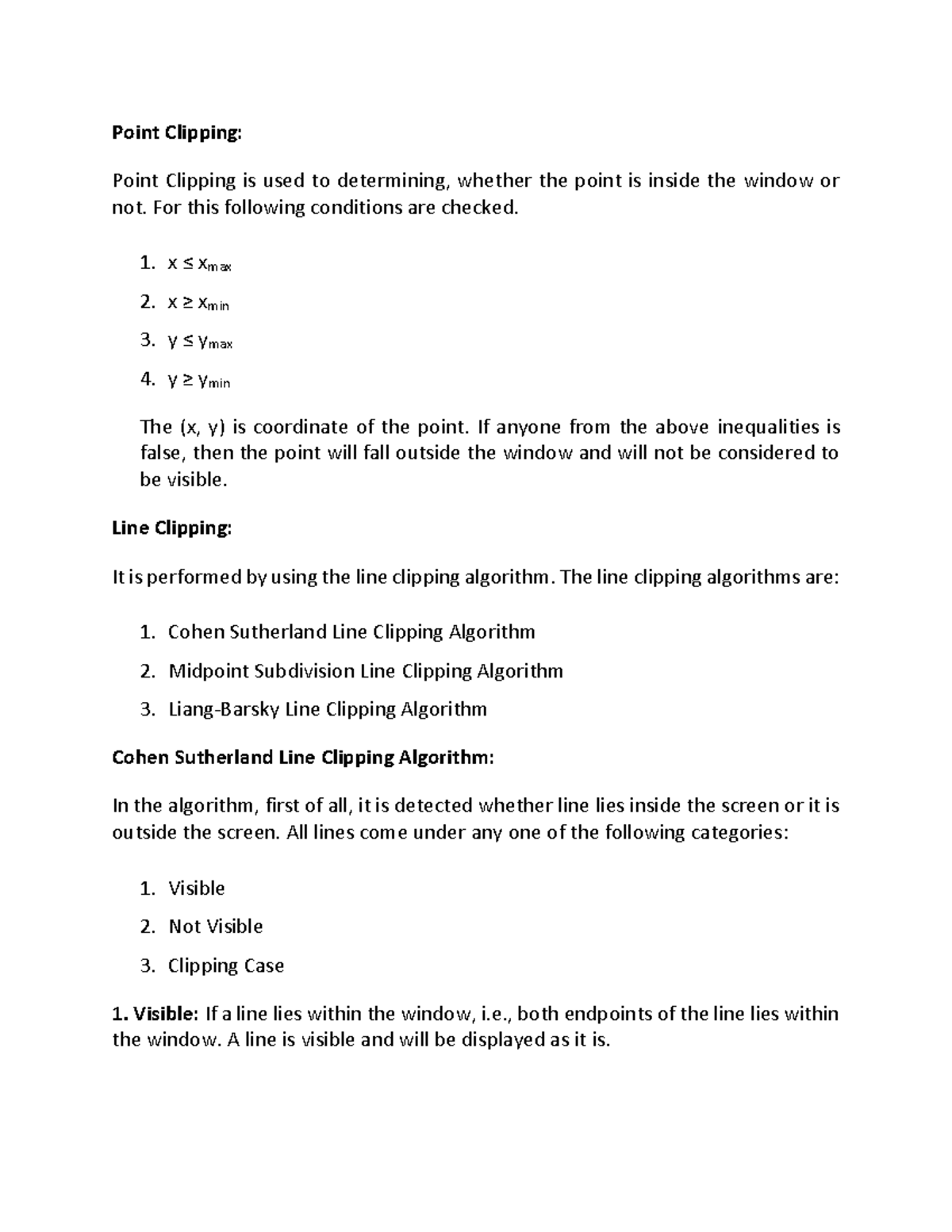 Point clipping - Point Clipping: Point Clipping is used to determining ...