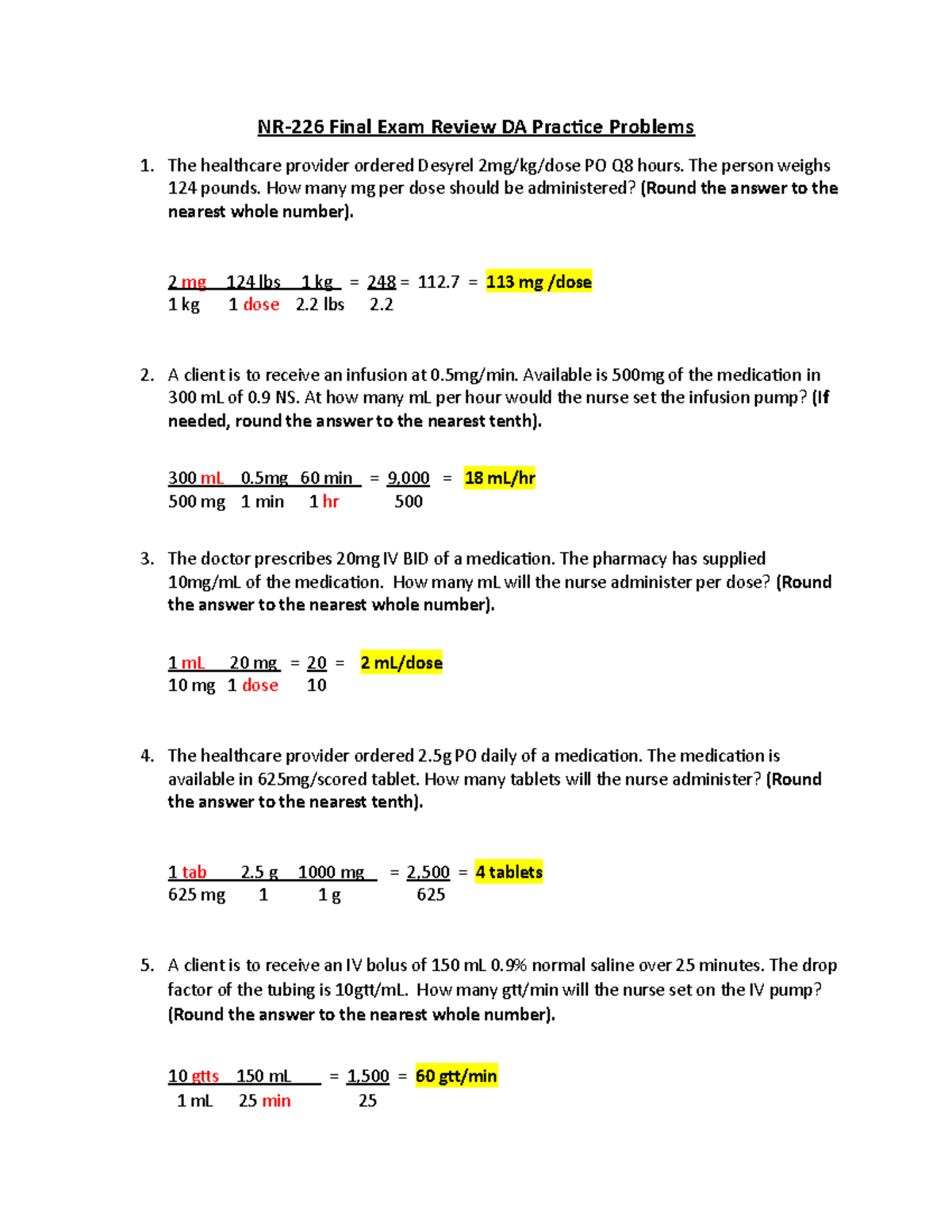 NR226 Final Exam Review DA Practice Problems Answers March 2022 NR nr226-final-exam-review-da-practice-problems-answers-march-2022-nr