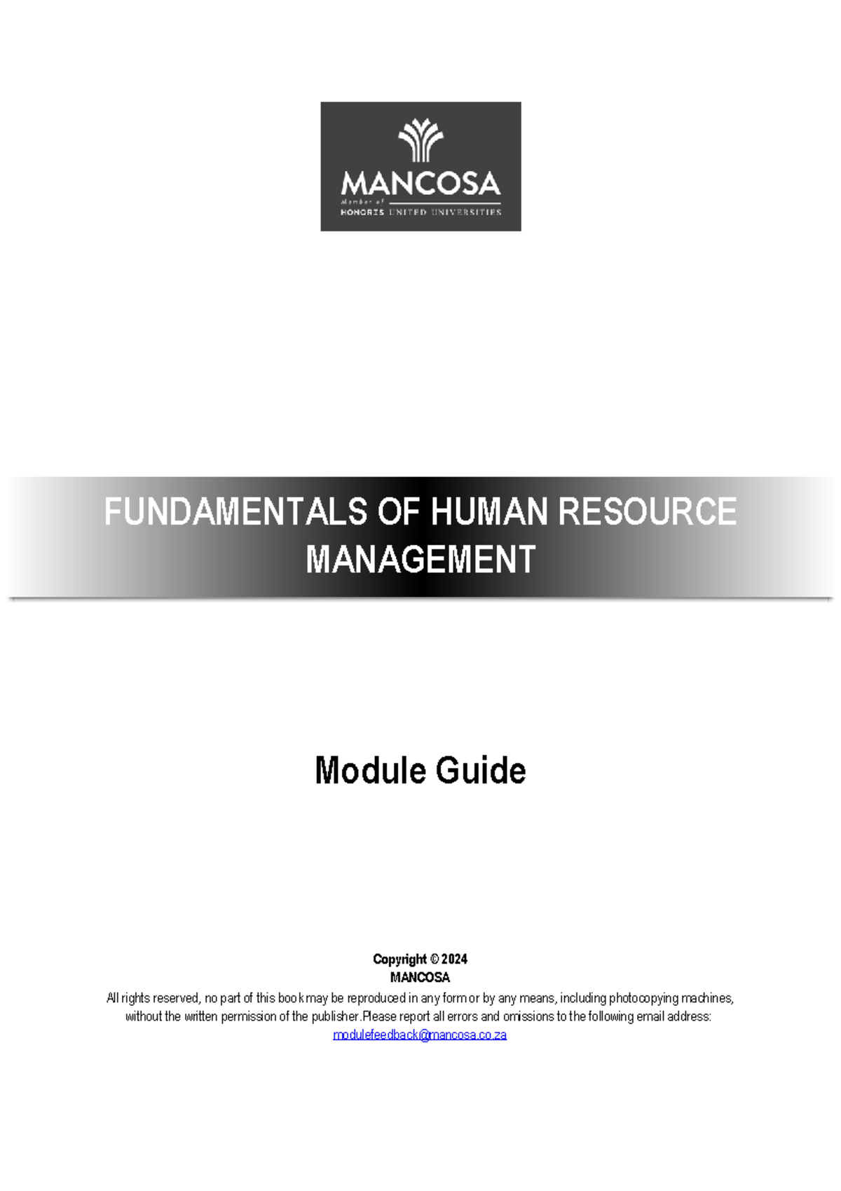 Generic-Fundamentals of Human Resource Management - FUNDAMENTALS OF ...