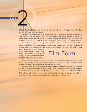 Ch 1 Film as art - Discusses Film as Art - Film is a young medium ...