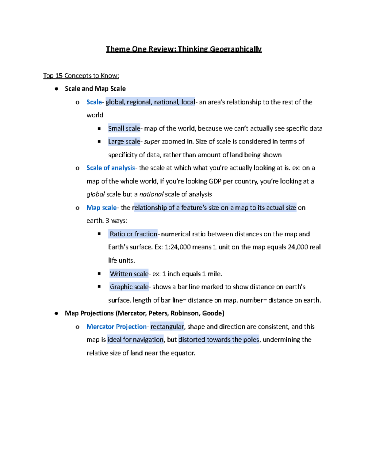 AP Human Geography Theme 1 Thinking Geographically - 15 Most Important ...