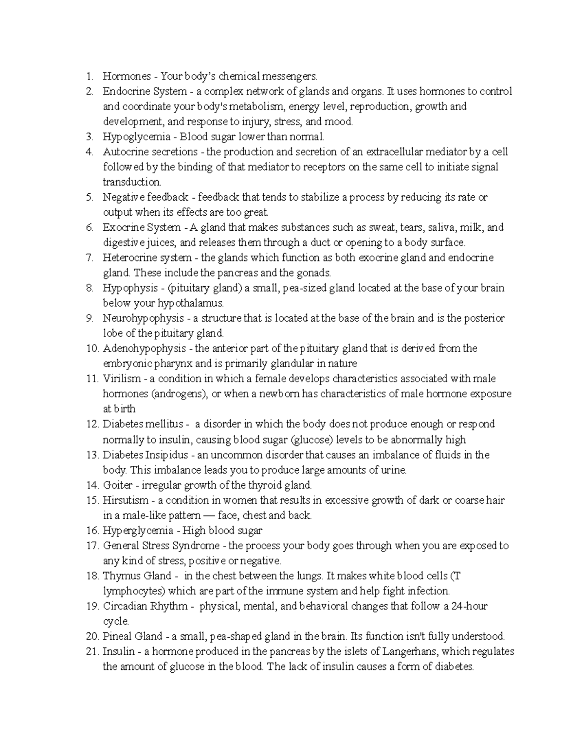 Endocrine System - Hormones - Your body’s chemical messengers ...