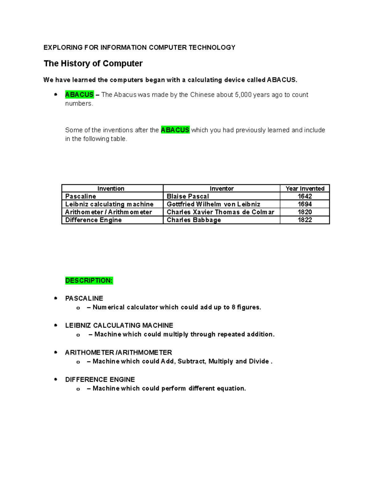 Basic History of Computer and The People Behind The Development ...