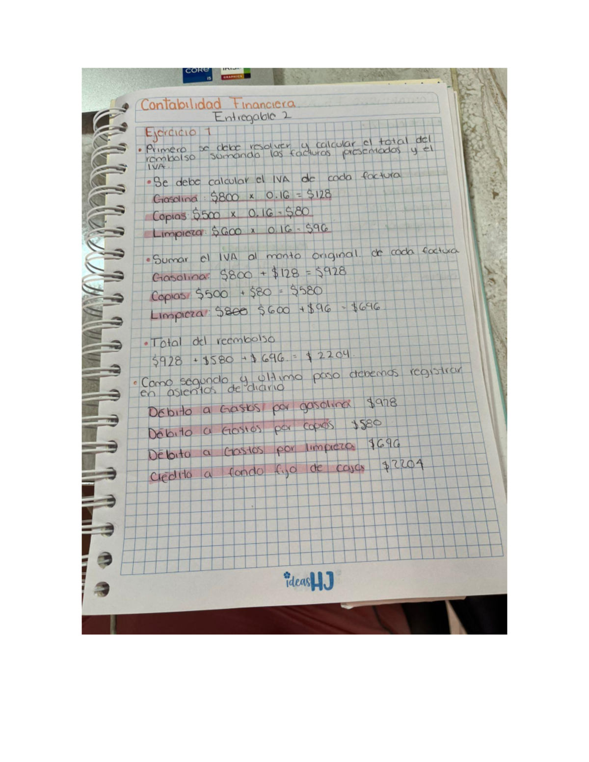 Mendez M E2 - apuntes - Contabilidad Financiera Entregable 2 Ejorcicio ...