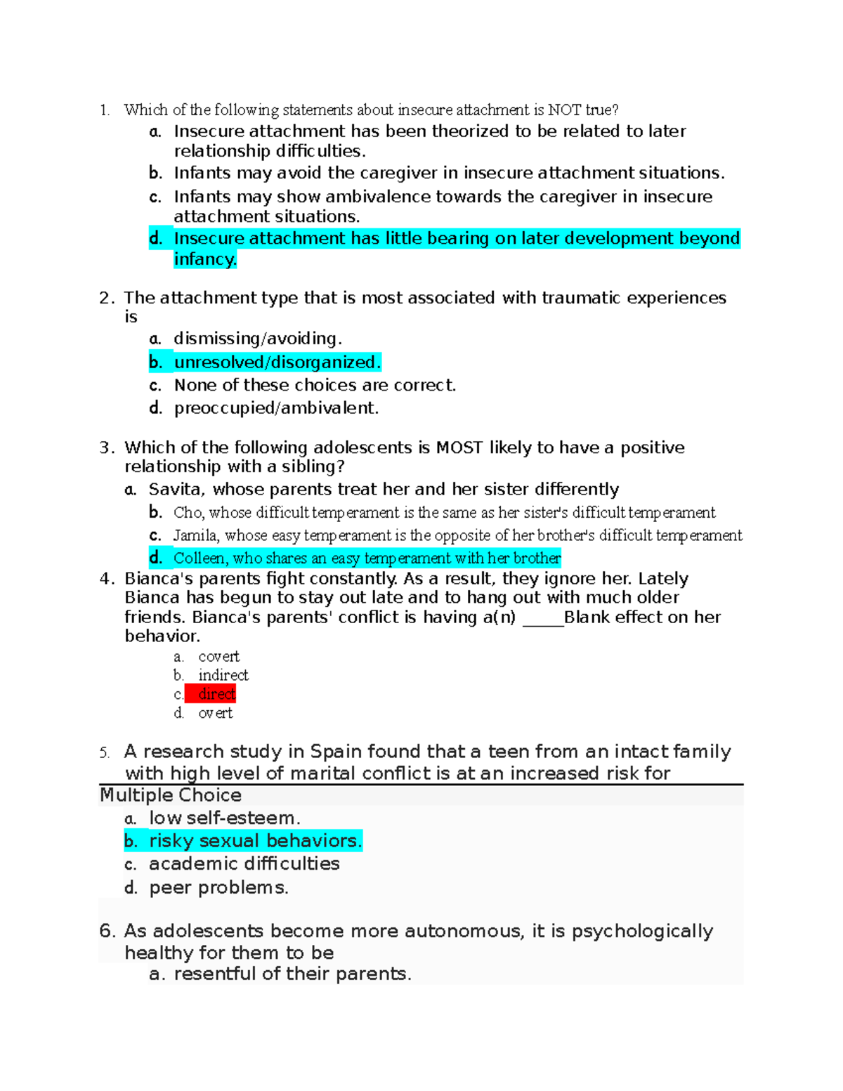 Test mode 4 A - Test mode 4 A - 1. Which of the following statements ...