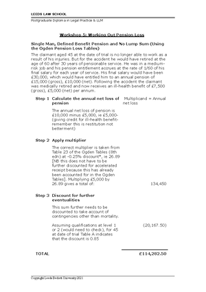 Workshop 5 Defendant Counter-Schedule Completed - I. General damages II ...