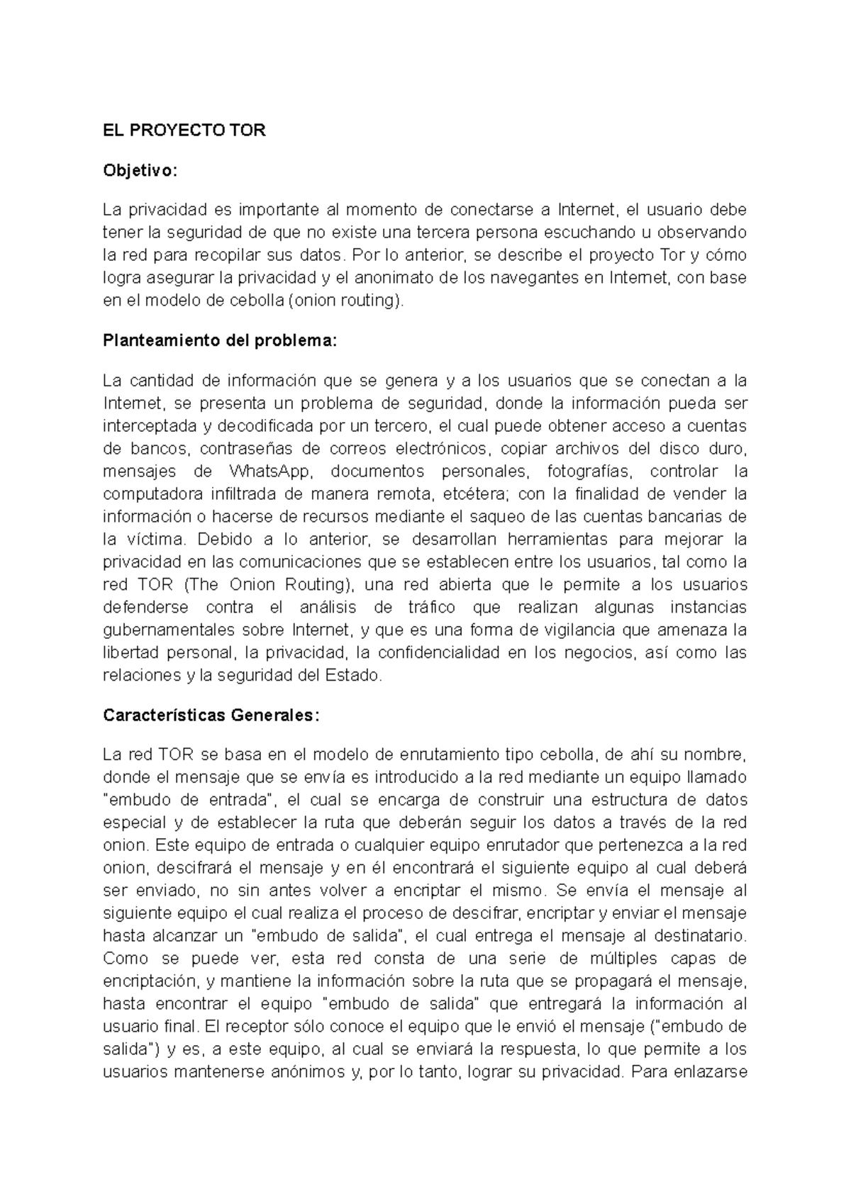 EL Proyecto TOR - La red TOR se basa en el modelo de enrutamiento tipo ...