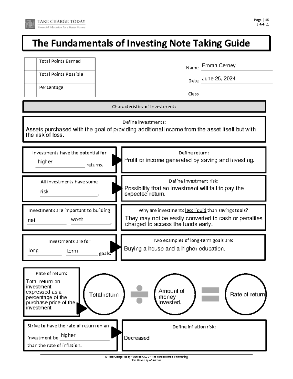 The Fundamentals of Investing Note Taking Guide 2.4 - 2.4.4 © Take ...