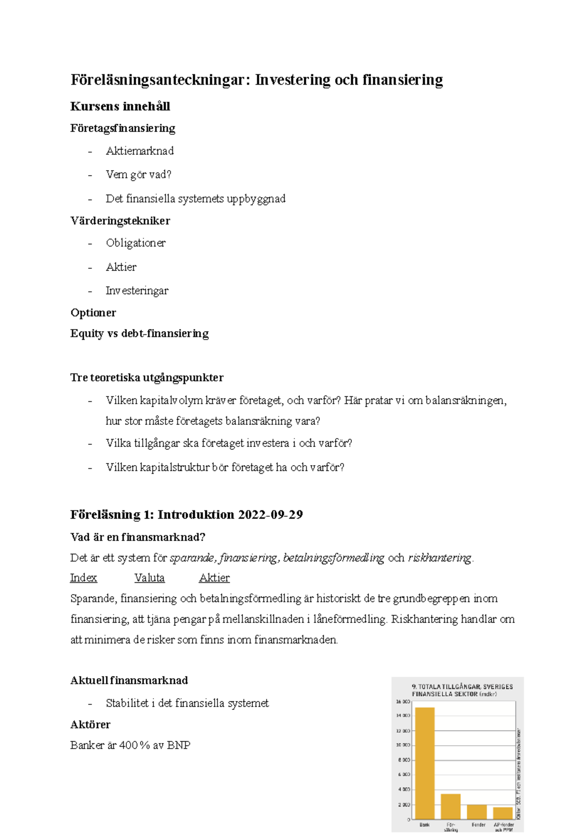 Föreläsningsant., investering och finansiering ...