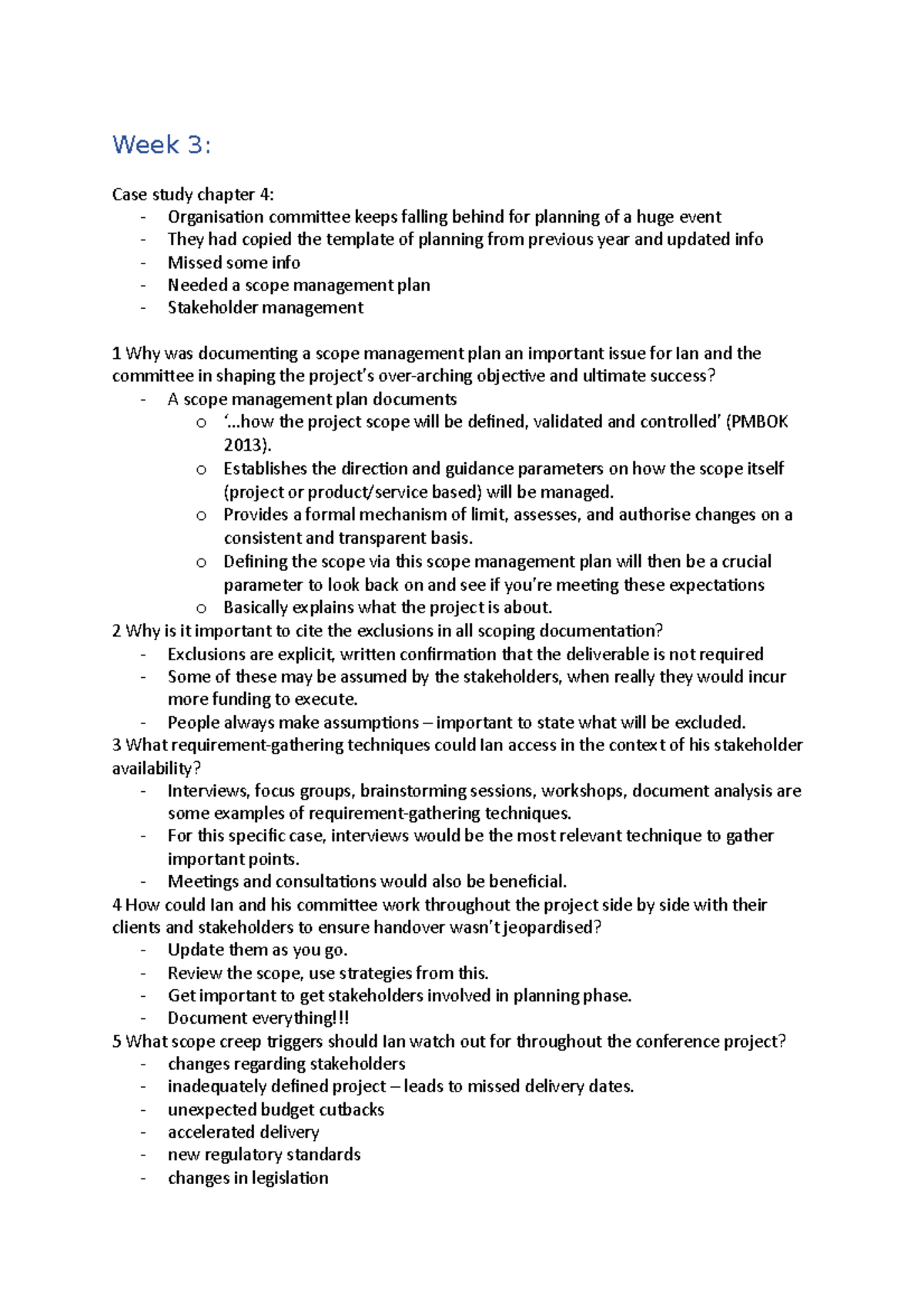 Week 3 practical class - Week 3: Case study chapter 4: - Organisation committee keeps falling ...