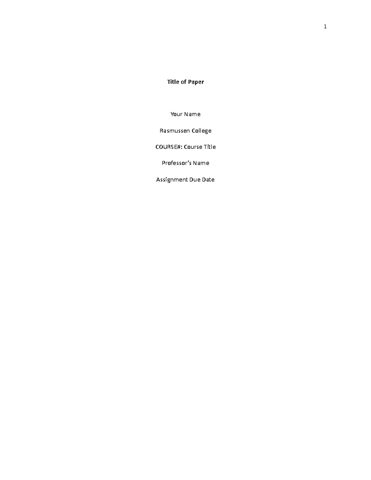 Outline Template Outline 6242020 - Title of Paper Your Name Rasmussen ...