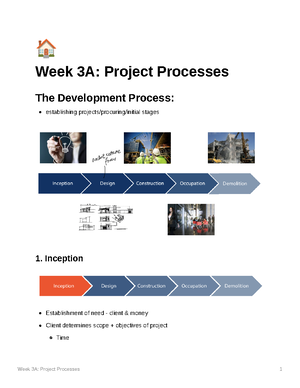 Week 3A Project Roles - H1 exam lecture notes - categorised by lecture ...
