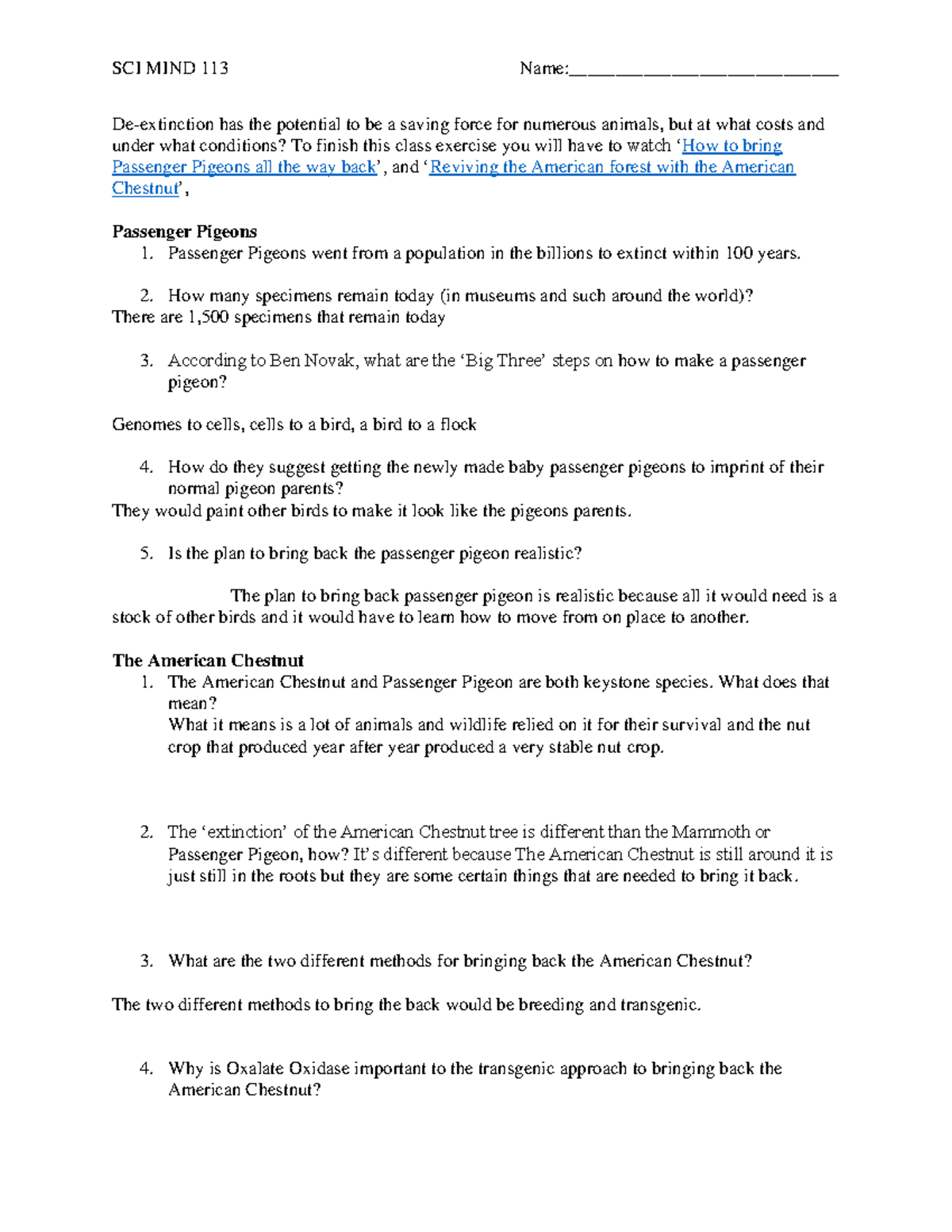 De-Extinction+Class+Work+-+Oct.+25 copy - SCI MIND 113 Name