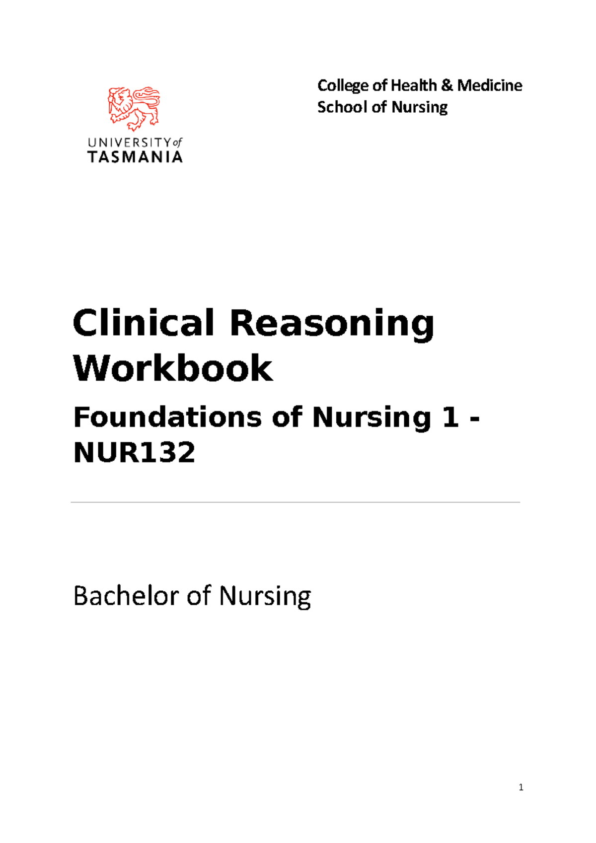 Clinical Reasoning Workbook - Clinical Reasoning Workbook Foundations ...