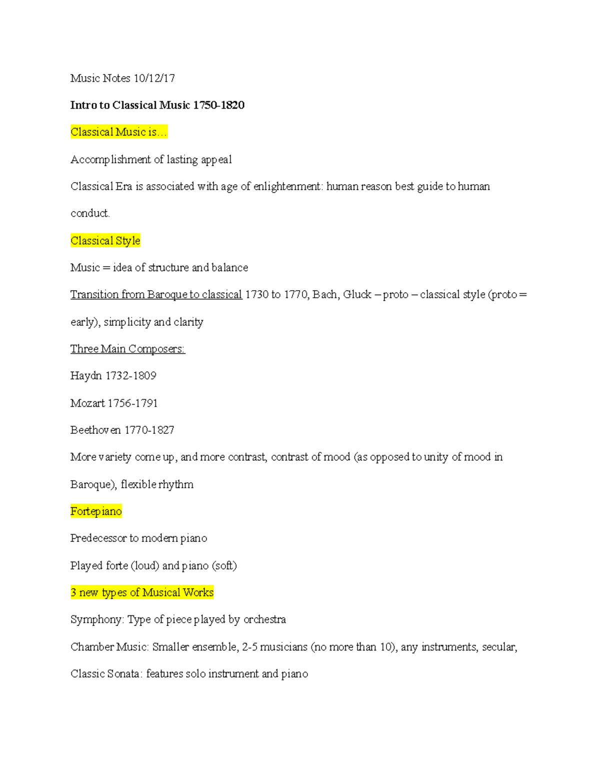 Music Notes classical music 10:12 - Music Notes 10/12/ Intro to ...