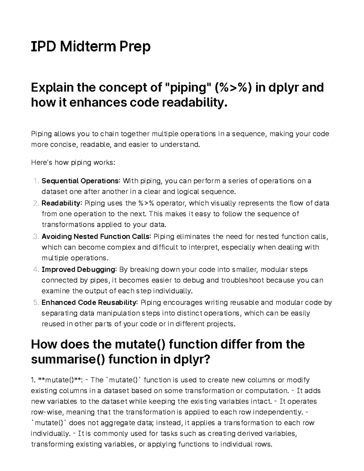 IPD-Midterm-Prep - Theoretical questions - PD Midterm Prep Exp ain the concept of - Studocu