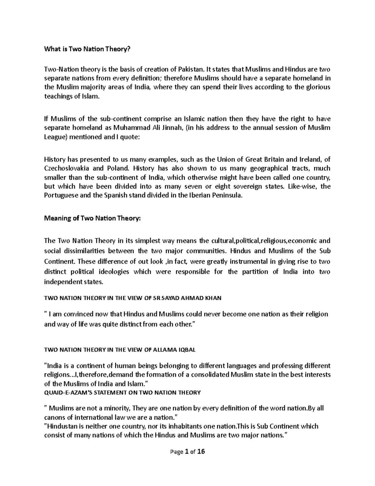 What is Two Nation Theory- Colonialism and Nationalism in India ...