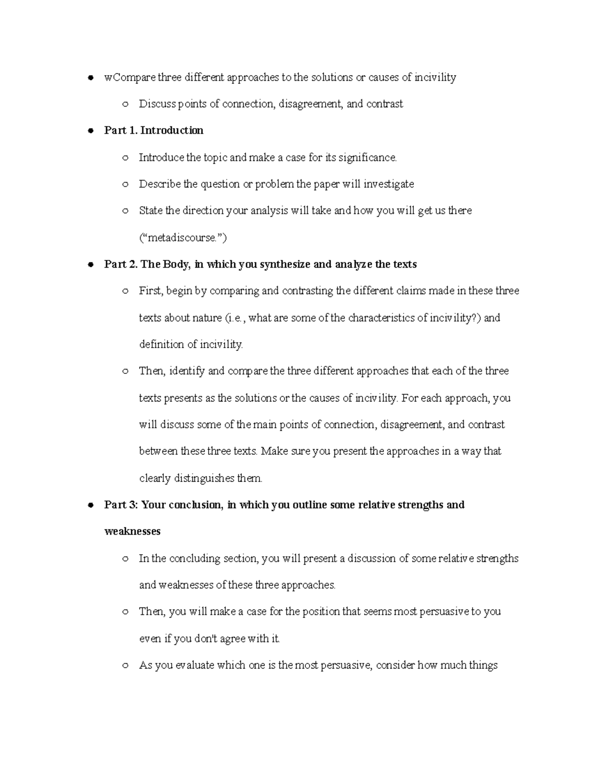 RWS200 Essay 3 Rubric - wCompare three different approaches to the ...
