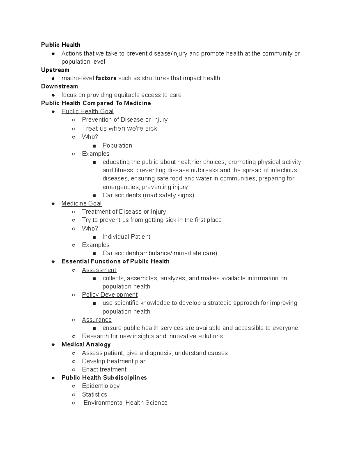 Public Health Notes - PBHL 2001 - UC Denver - Studocu