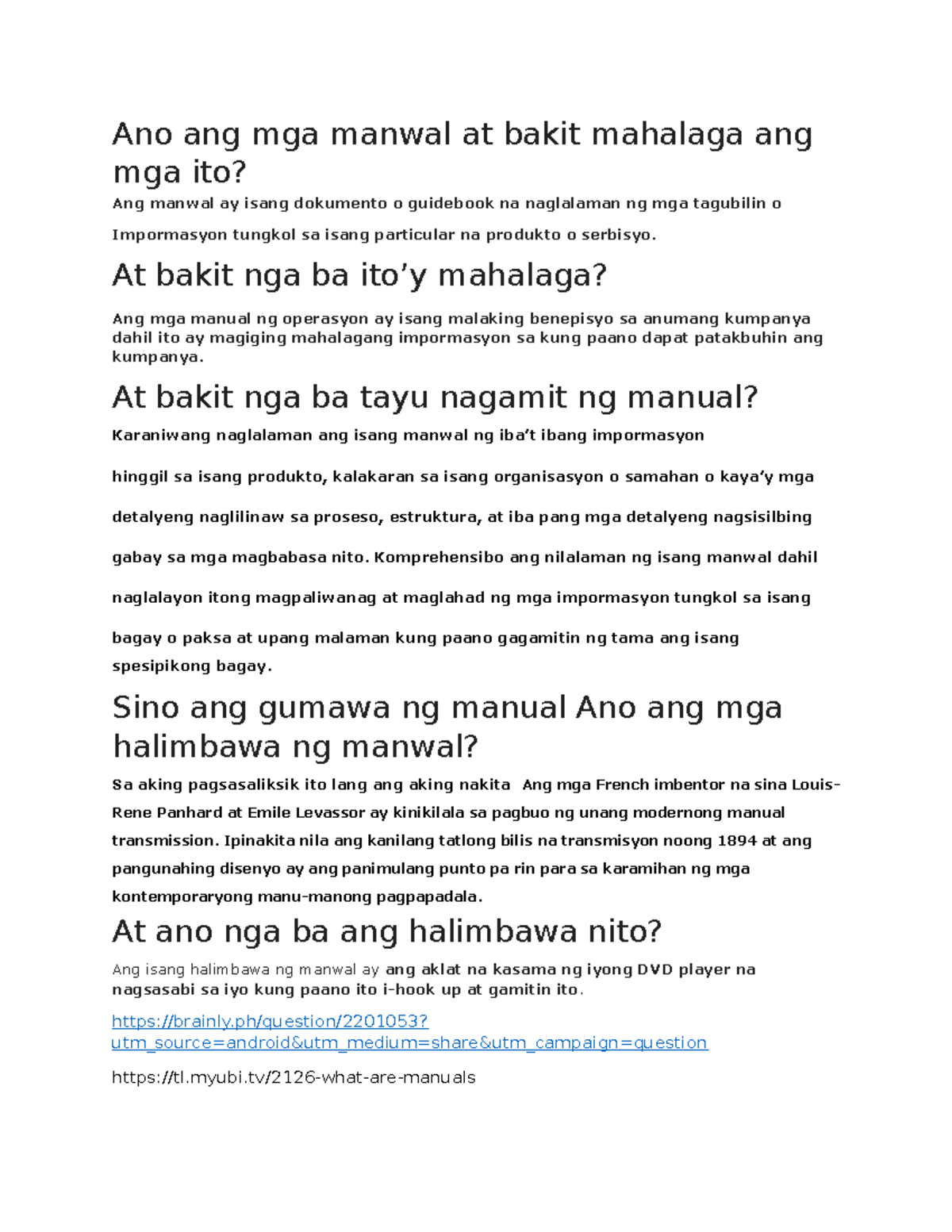 Document 34 - aaa - Ano ang mga manwal at bakit mahalaga ang mga ito ...