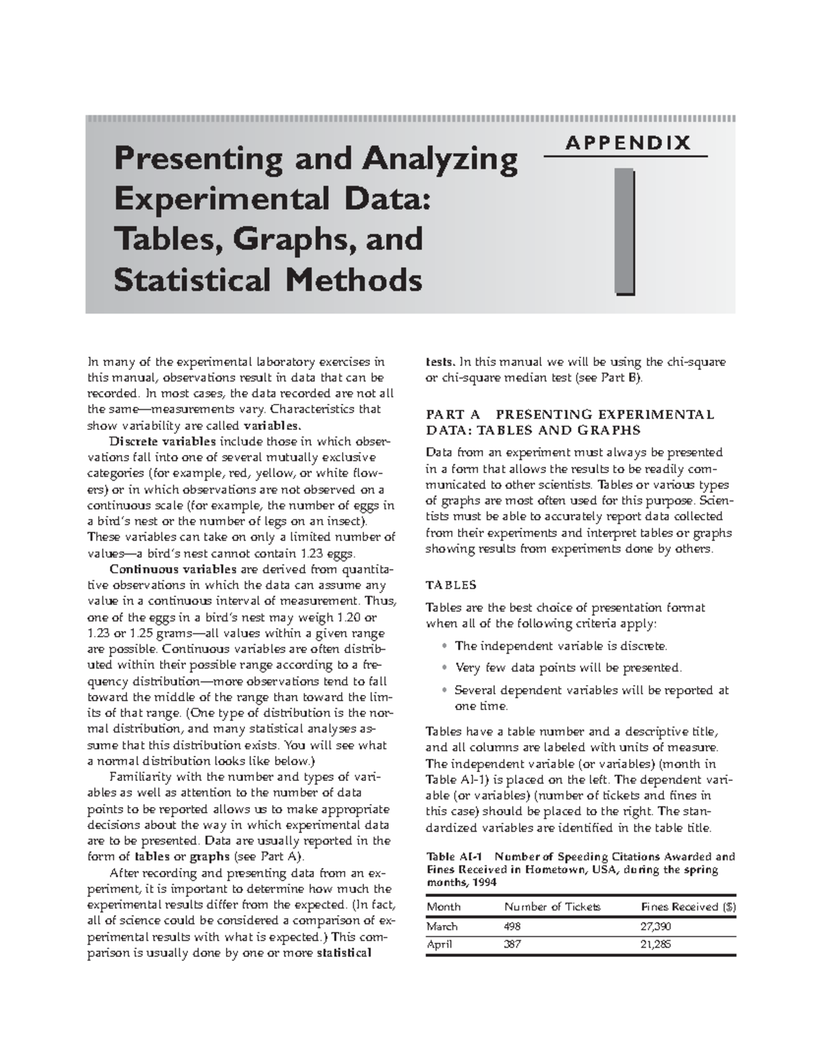 Presenting+and+Analyzing+data - Presenting and Analyzing Experimental Data: Tables, Graphs, and ...