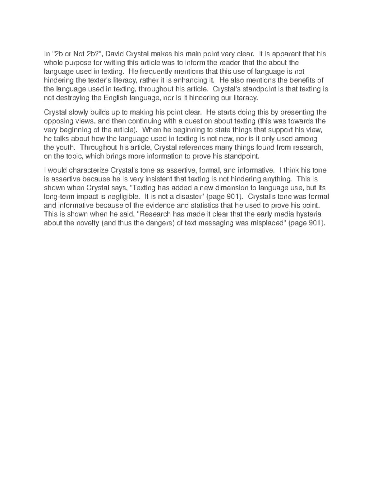 2b or Not 2b Discussion - In "2b or Not 2b?", David Crystal makes his ...