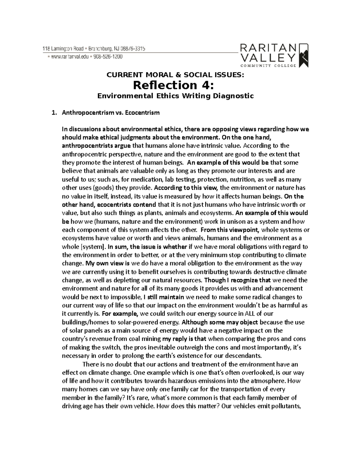 philosophy Reflection 4 - open ended questions - CURRENT MORAL & SOCIAL ...