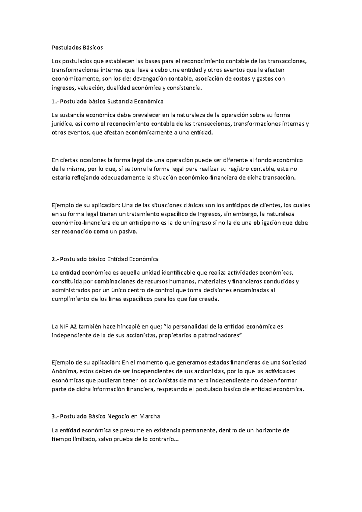 Postulados basicos para contabilidad y sus aplicaciones - Postulados Básicos Los postulados que ...