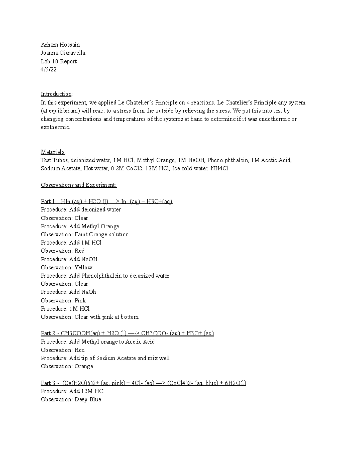 Lab 10 Report - LAB - Arham Hossain Joanna Ciaravella Lab 10 Report 4/5/ Introduction: In this ...