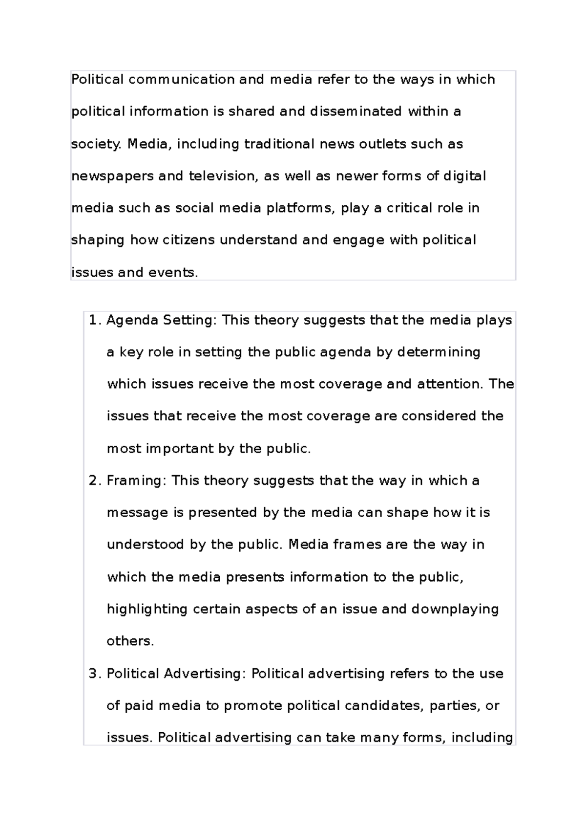 Political communication and media - Media, including traditional news ...