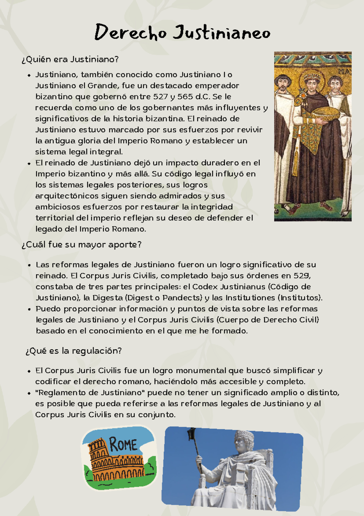 Derecho Justinianeo - Resumen - Derecho Justinianeo ¿Quién era ...