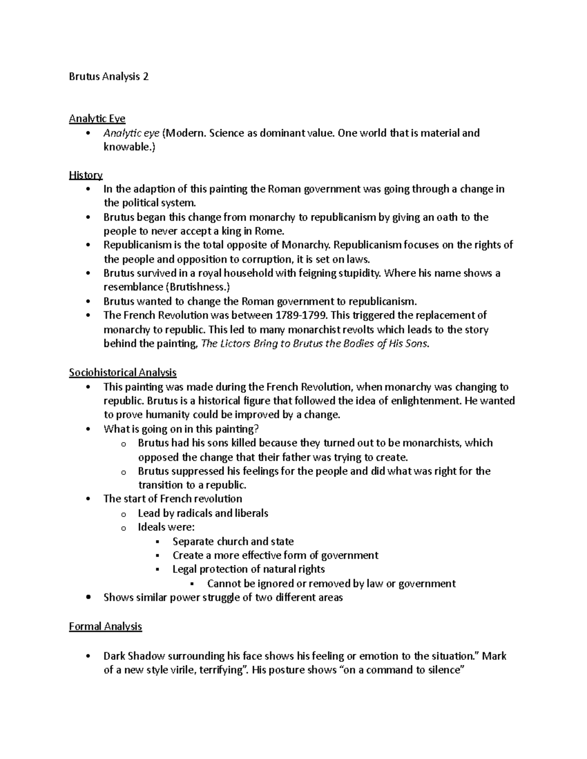 Brutus Analysis 2 - Professor Archais - Brutus Analysis 2 Analytic Eye ...